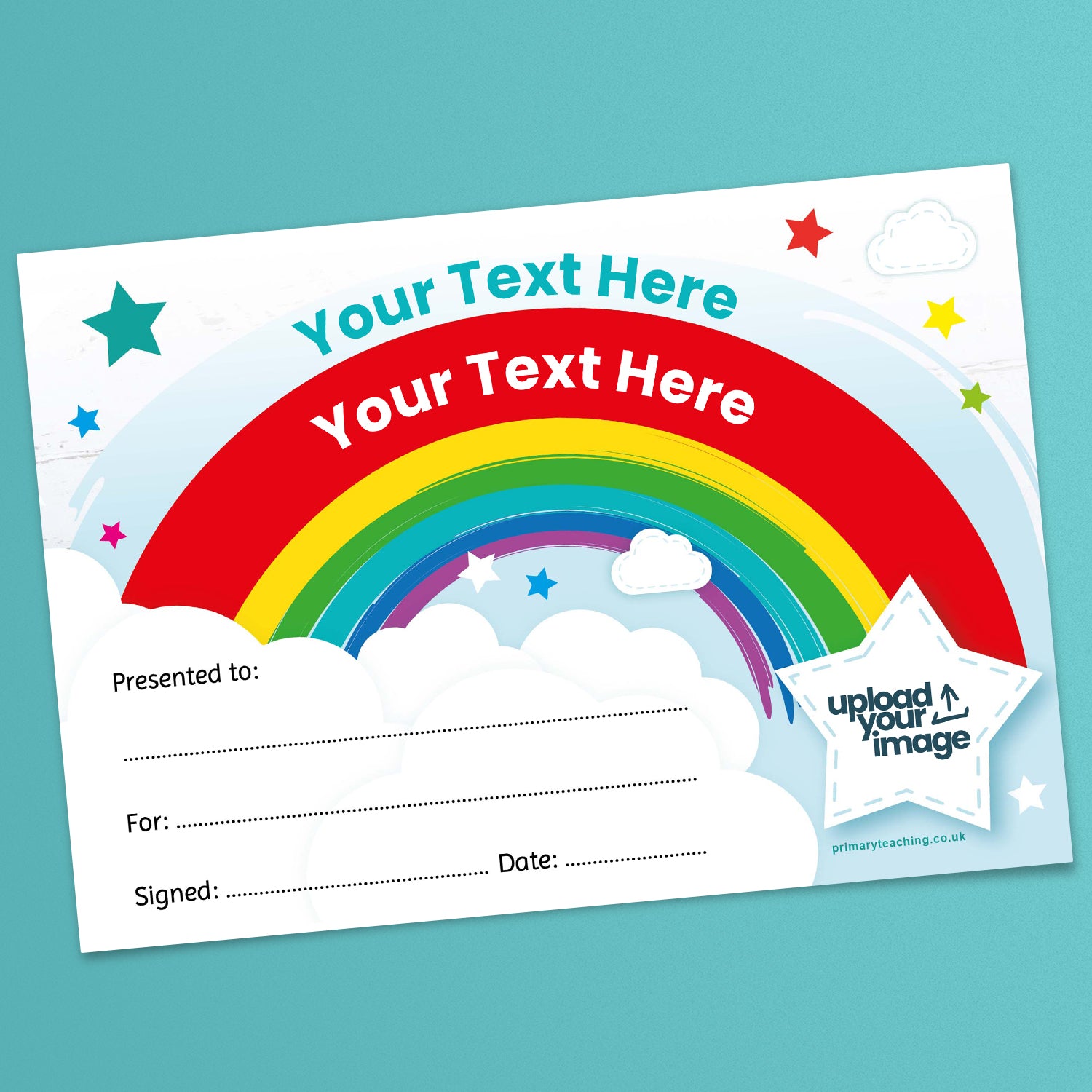 Rainbow Certificate | Add Text and Image | PTS Personalised