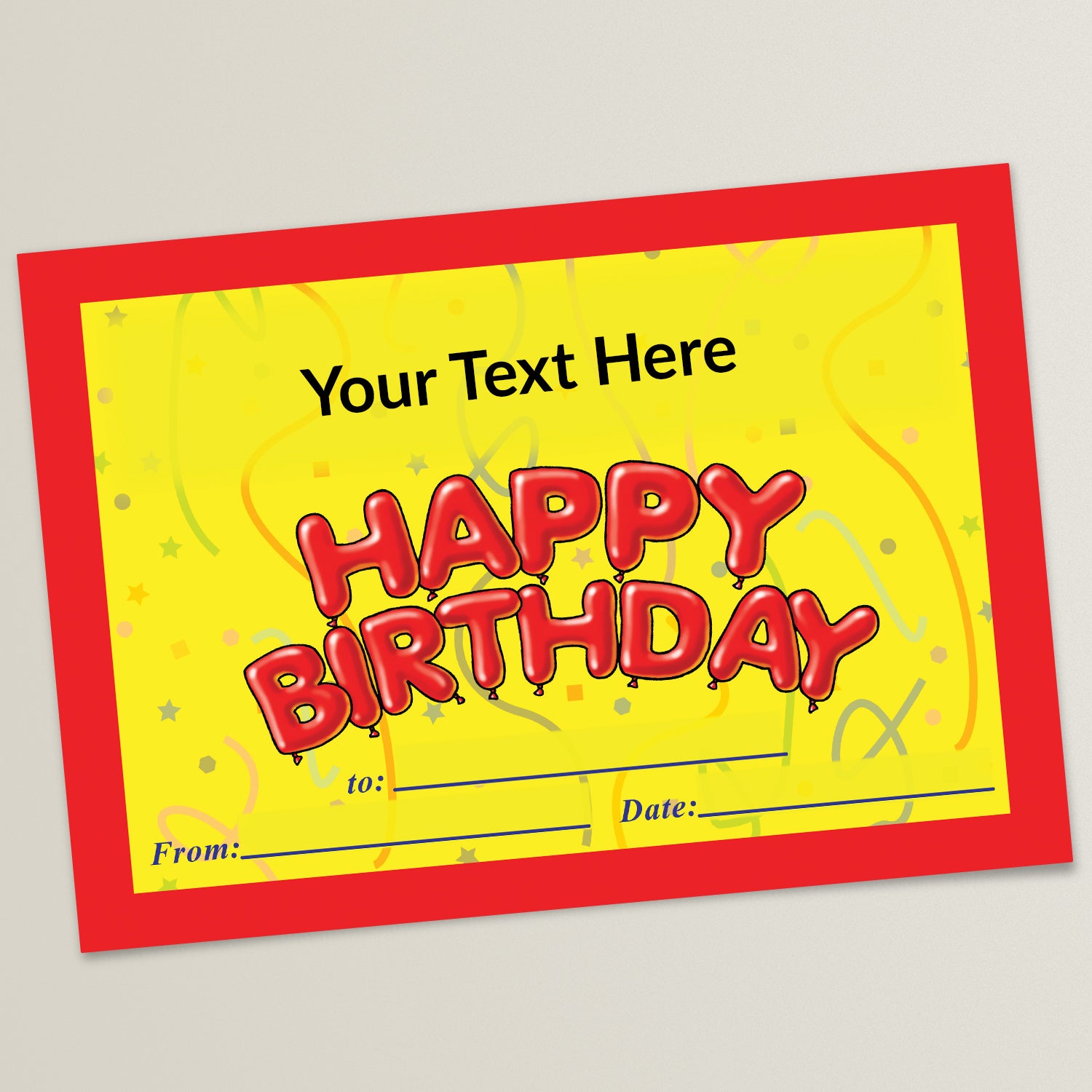Happy Birthday Certificate | Add Wording | PTS Personalised