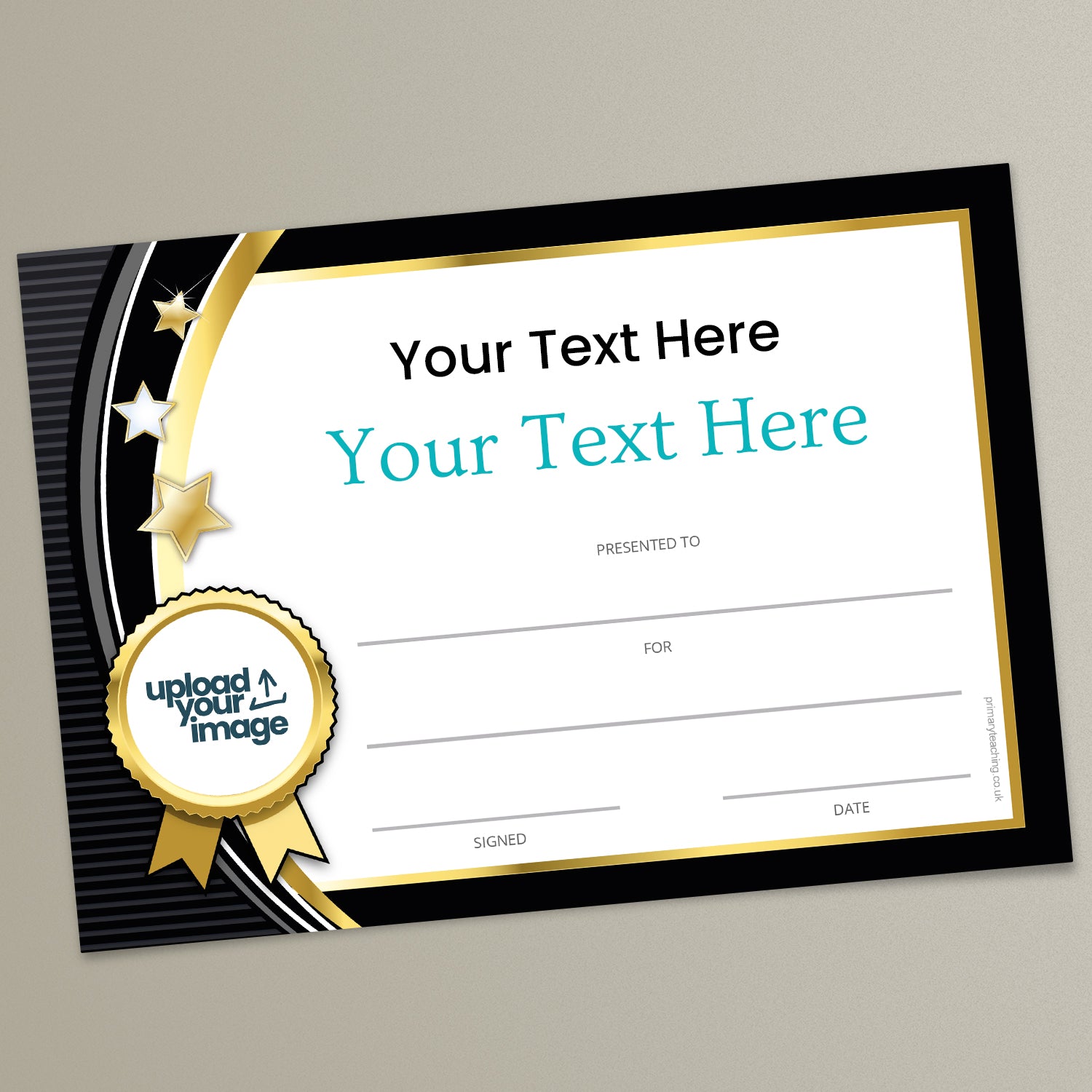 Image Upload Certificate | Customised | PTS Personalised