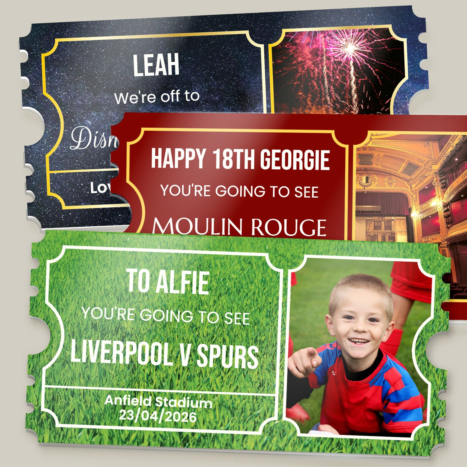 Personalised Image Choice Acrylic Ticket | PTS Personalised