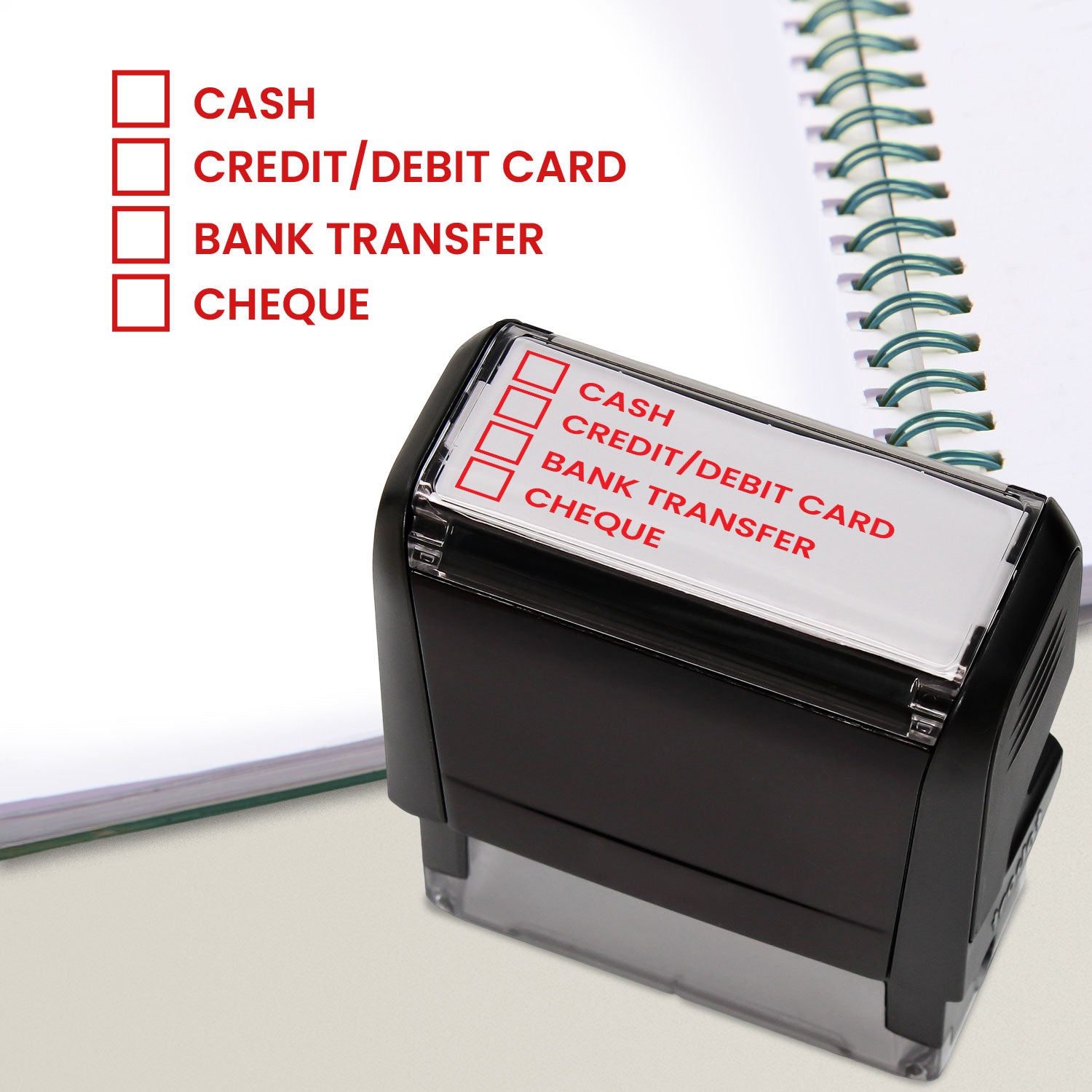 Personalised 4 Tick Box Stamper | 59x21mm | PTS Personalised